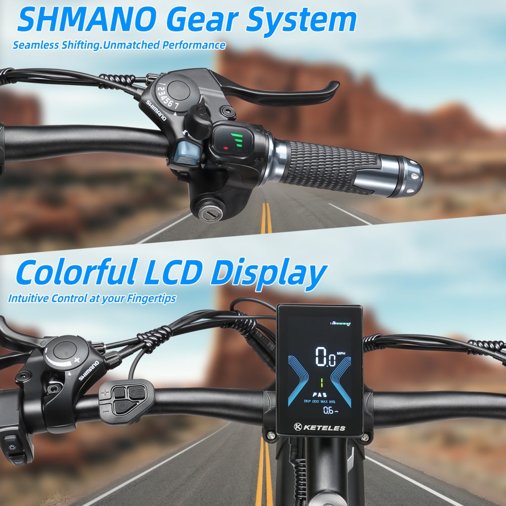 KAIJIELAISI V3 Electric Bike for Adults 26″ Fat Tire 2000W Peak Rear ...